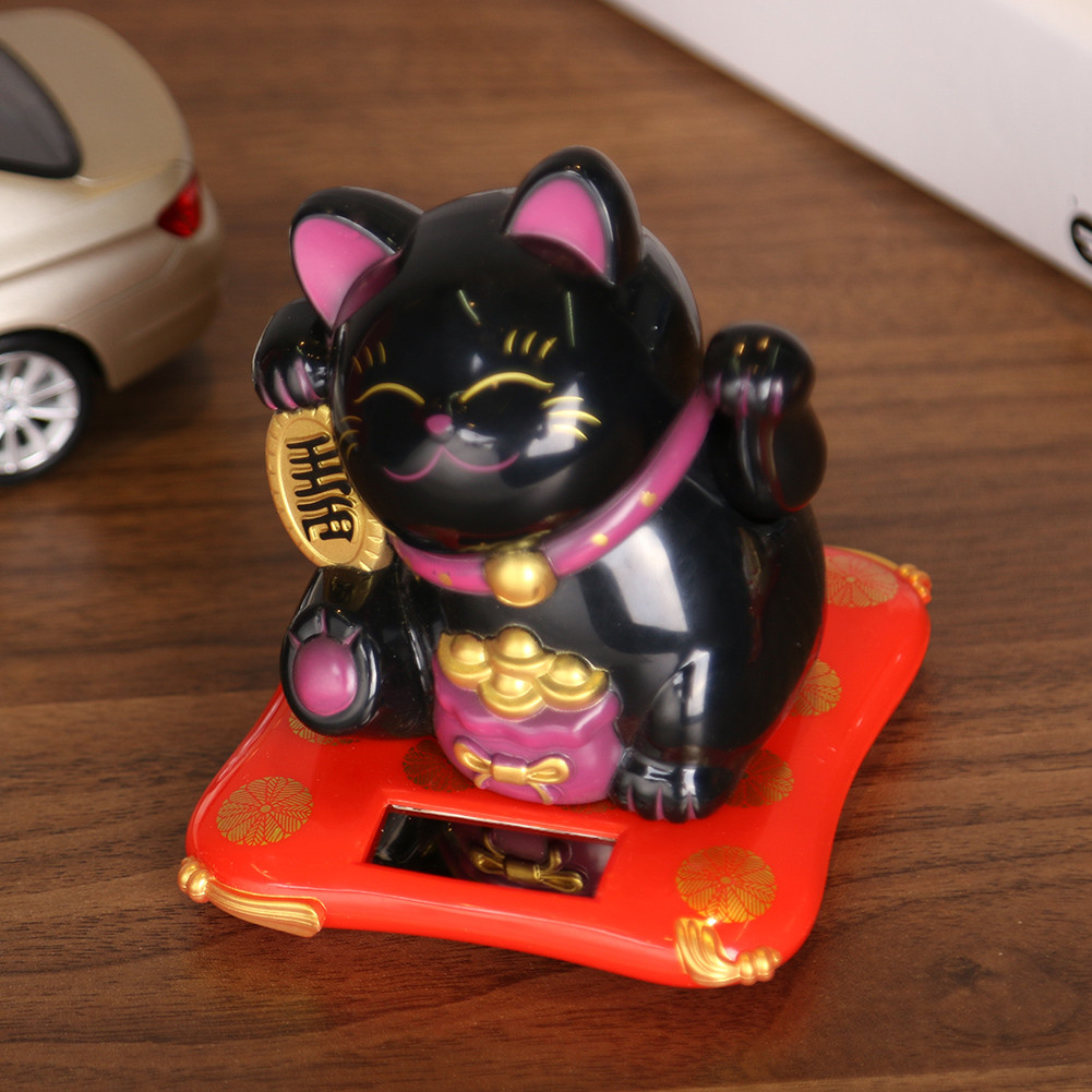 2.5 inch Wave Hand Cat Maneki Neko Lucky Cat Solar Waving Cats Good ...
