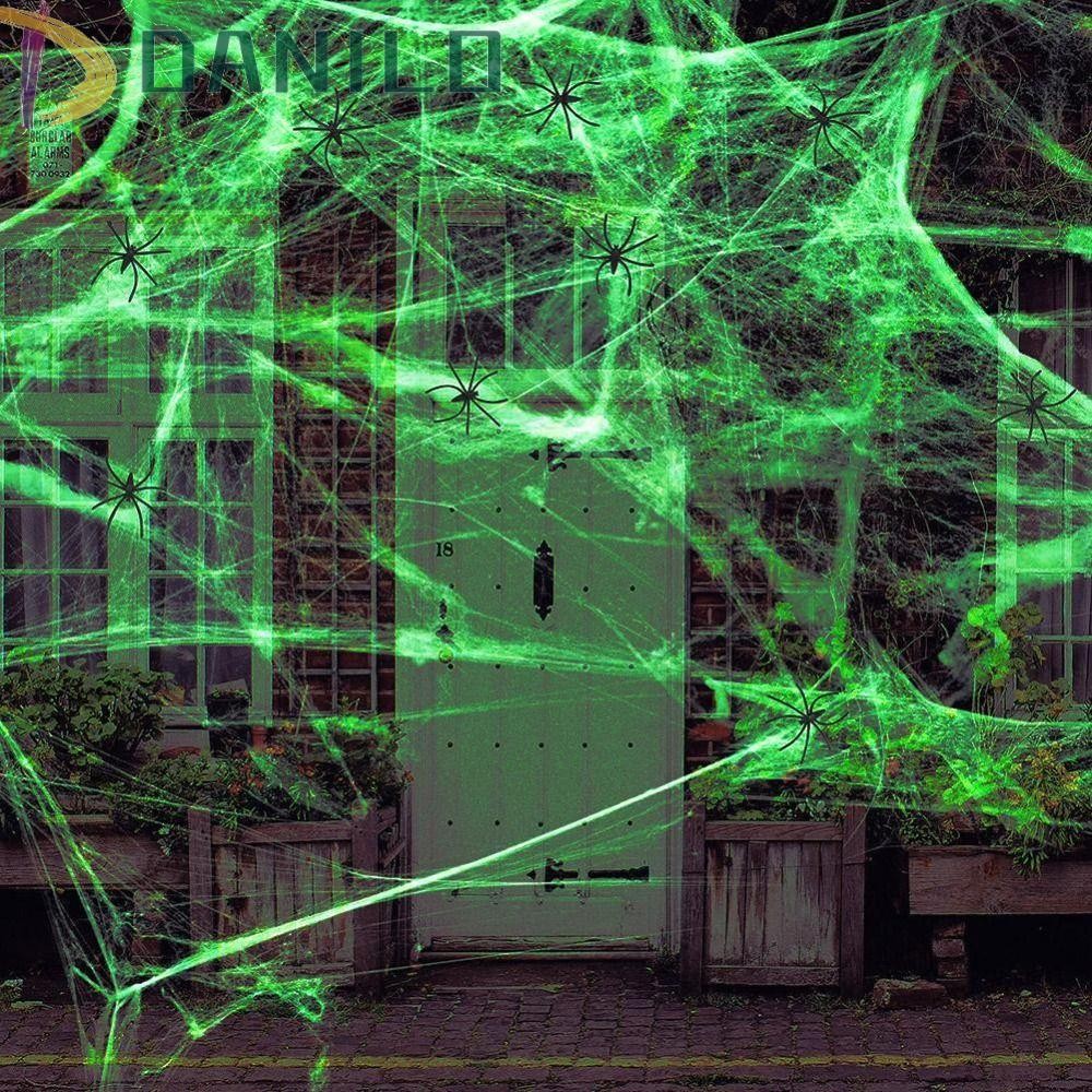DANILO1 Luminous Spider Web, 3/6/10 Meters Artificial Glow in The Dark ...