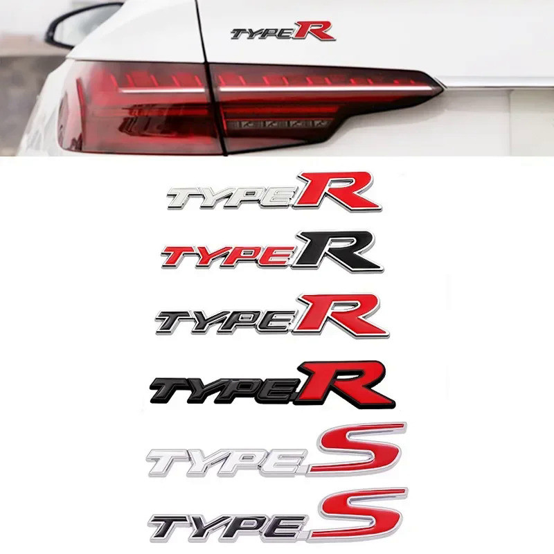 3D Metal Type S Type R Car Front Grill Rear Trunk Emblem Badge Sticker ...