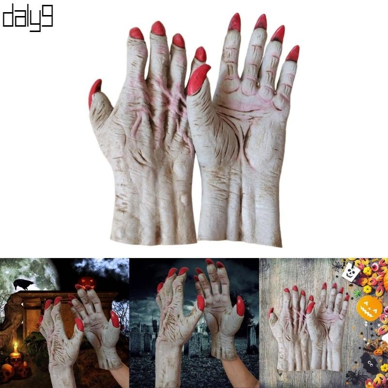 dal Unisex Scary Werewolf Halloween Gloves Cosplay Latex Werewolf Hand ...