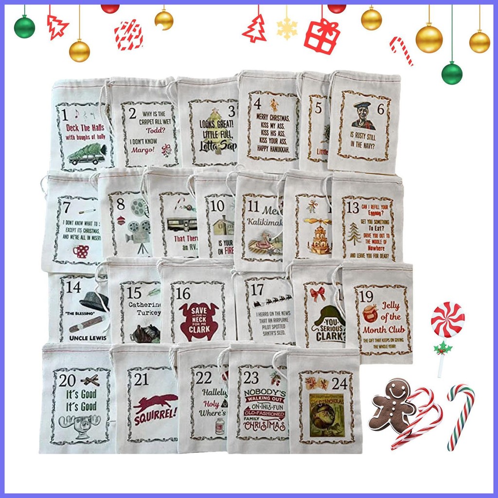 Christmas Countdown Bags Small Advent Calendar 2024 Countdown Calendar ...