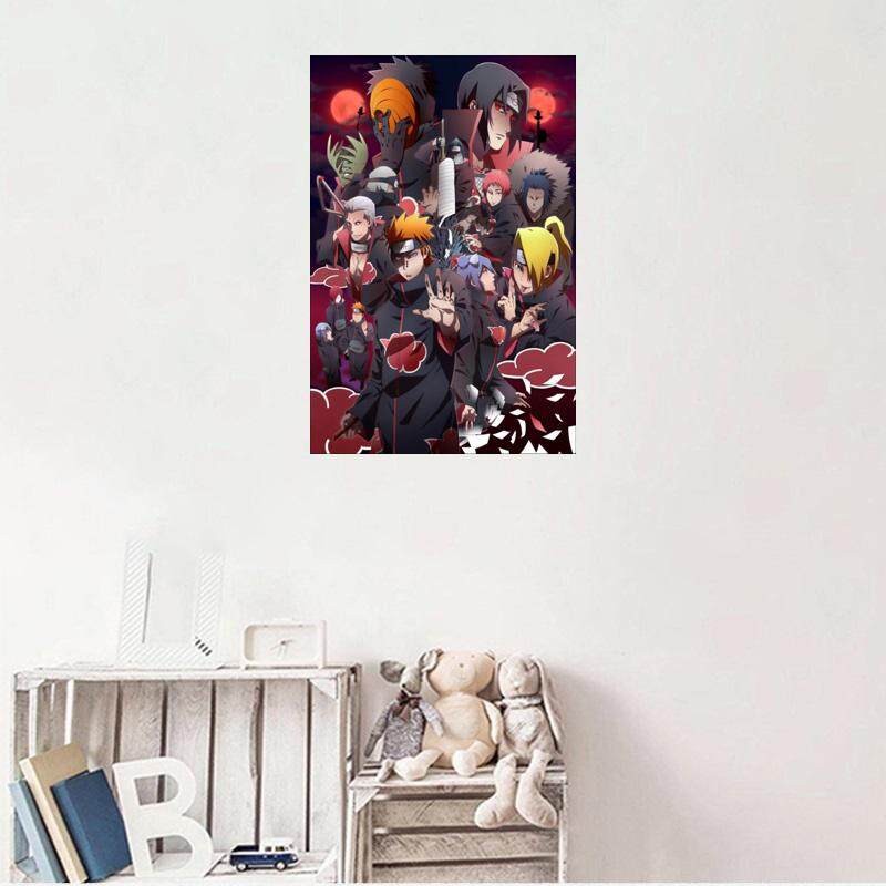 Anime Themed Naruto Poster Featuring Akatsuki Cartoon Characters Uchiha ...
