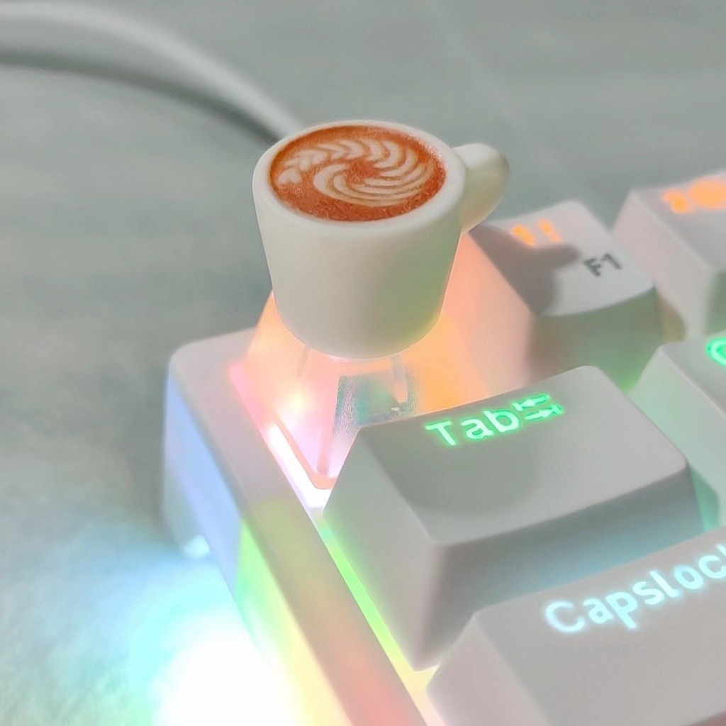 Amerteer Handmade Keycap Coffee Cup Translucent Mechanical Keyboard ...