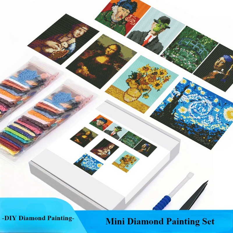 World Famous Paintings Mini Diamond Painting Diy Set 8 Pieces Small ...