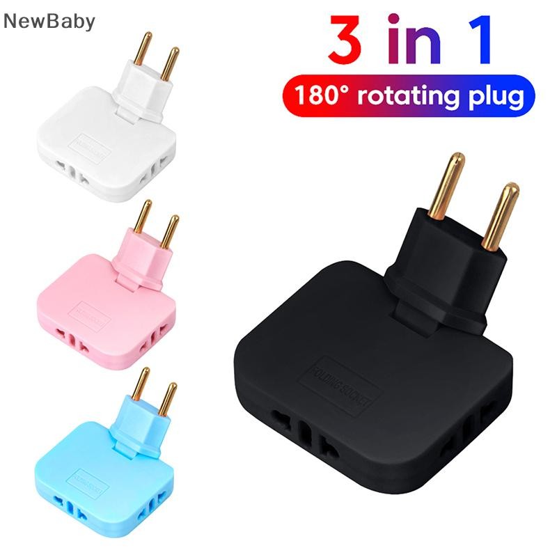 NewBaby 180 Degree Rotatable Socket 3-in-1 EU Plug Converter Travel EU ...