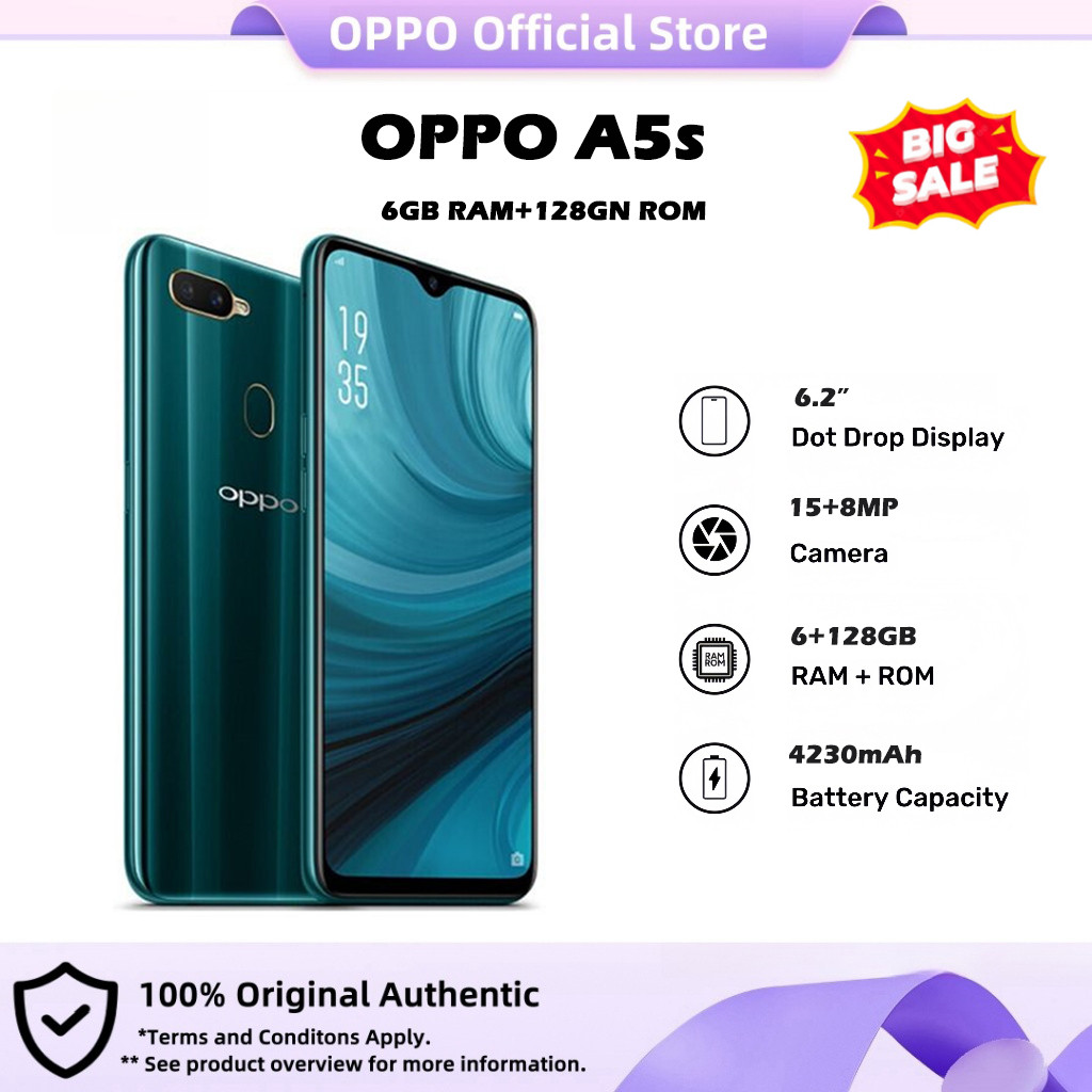 OPPO A5S | Fingerprint Recognition | 6G RAM + 128G ROM | 6.22” Screen ...
