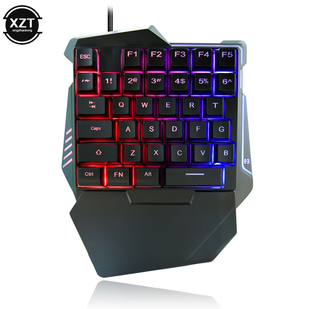 Usb One-handed Gaming Keyboard Mechanical Keyboard Portable 35 Keys ...