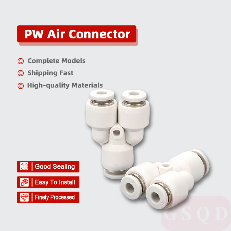 Trachea Y-Type Variable Diameter Tee Quick Plug Plastic Connector PW-4 ...