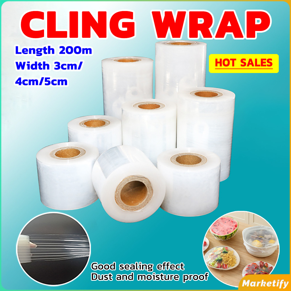 MK Cling Wrap Length 200m Clear Waterproof Dustproof Dampproof PE ...