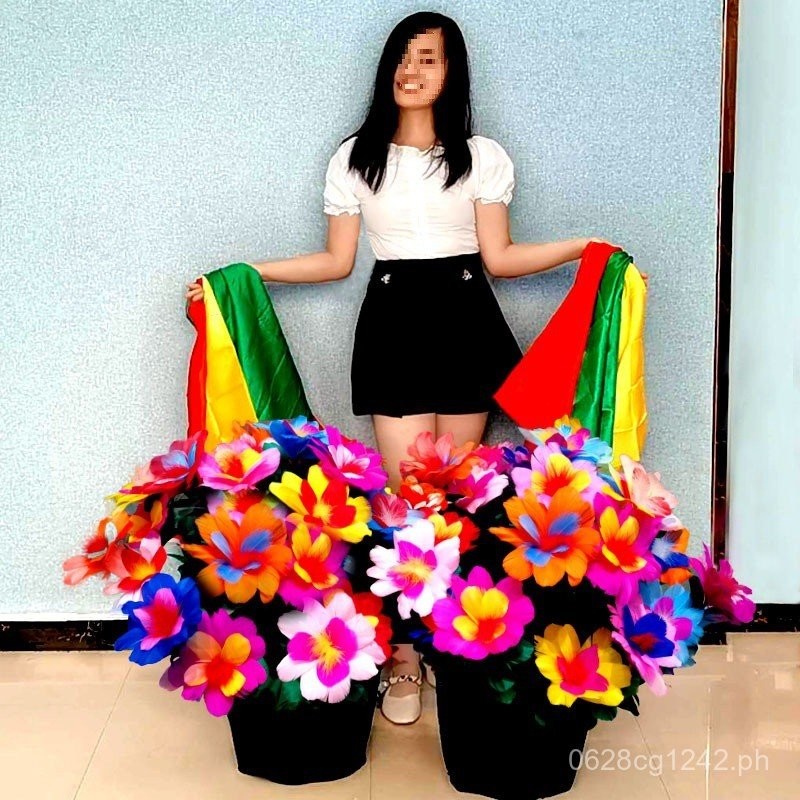 Feather Flower Large Flower Pot Silk Scarf Transform into Flower Pot ...