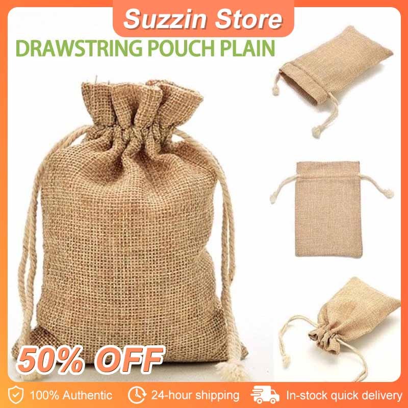 10pc Handmade Natural Burlap Cotton Linen Drawstring Gift Bags Favor ...