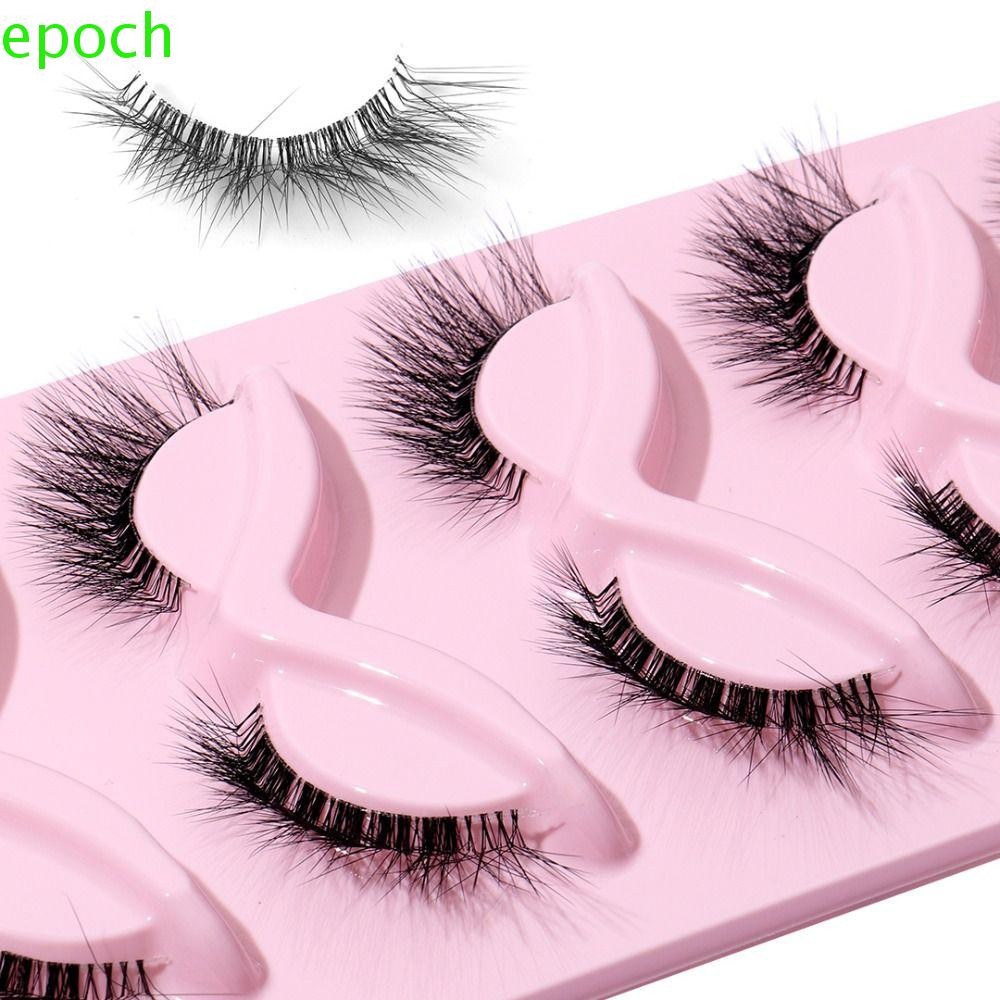 EPOCH 5 Pair L Curl False Eyelashes, 3D Full Strip Cat Eye Fake Lashes ...