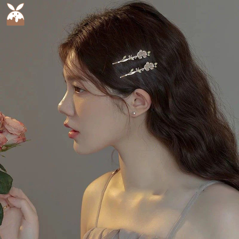 【CH】Super Fairy Pearl Flower Bangs Clip Girl Heart Side Clip High-end ...