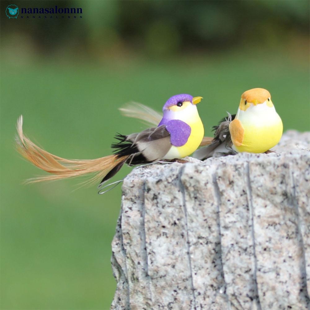 NANASALONNN Cute Artificial Birds Fake Foam Animal Simulation Feather ...