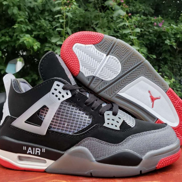 Off-white x Jordan Air Jordan 4 Mid-Top Retro Basketball Shoes Men's ...