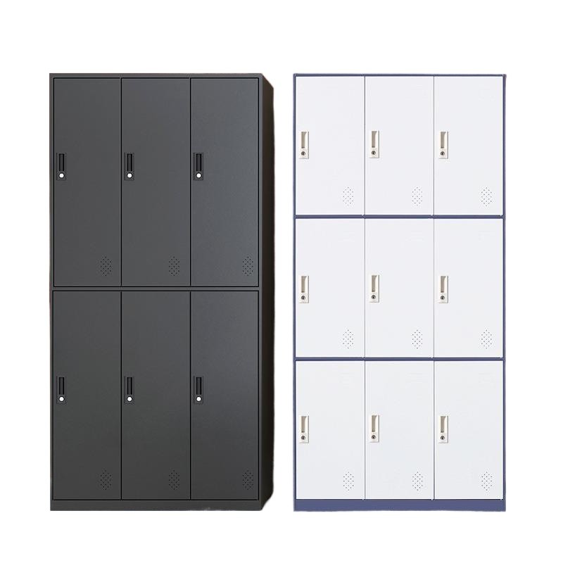 Steel Color Thin Edge Wardrobe Pure White Narrow Edge Multi-door Locker ...