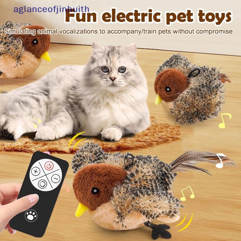 [aglanceofjinhui] Interactive Bird Cat Toys USB Rechargeable Flying ...