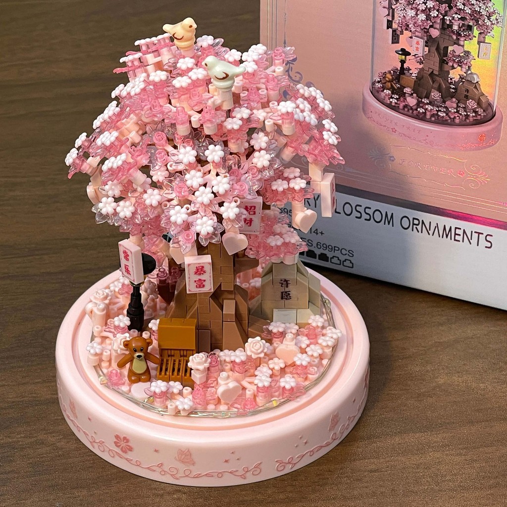 Preserved Flower Building Blocks Flower Potted Plants Cherry Blossom ...