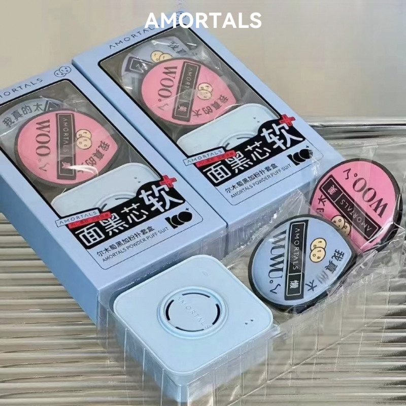AMORTALS Powder Puff Set Air Cushion Sponge Fit Powder Puff Wet And Dry ...