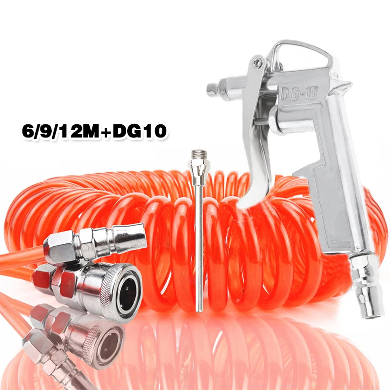 6/9/12m Pu Air Compressor Hose+Bt-Dg10 Air Duster For Compressor ...