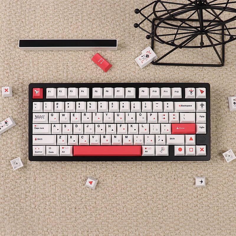Squid Game Keycaps Red White BOW PBT Cherry Profile Keycaps for MX ...