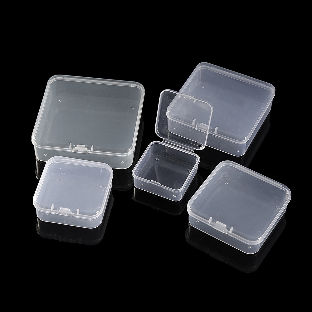 St.kunkka 2Pcs Rectangular Four Compartments Transparent Plastic Box ...