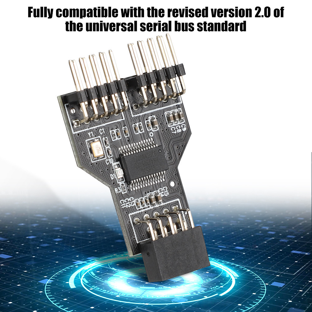 Buybybuy USB Hubs Adapter USB2.0 9PIN to Dual Expansion Hub Converter ...