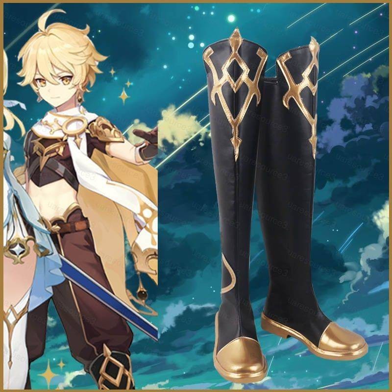 SQ3 Genshin Impact Aether Knights of Honor cosplay cloth wig boots ...