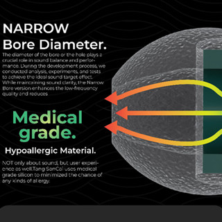 TANGZU Tang Sancai Narrow Bore Medical-Grade Silicone Eartips (3pairs ...