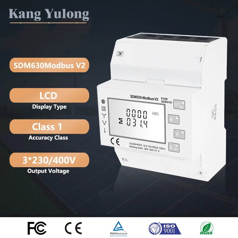 SDM630Modbus V2 MID Approved 3 Phase 4 Wire LCD Digital Electric Mini ... SDM630Modbus V2 MID Approved 3 Phase 4 Wire LCD Digital Electric Mini ...