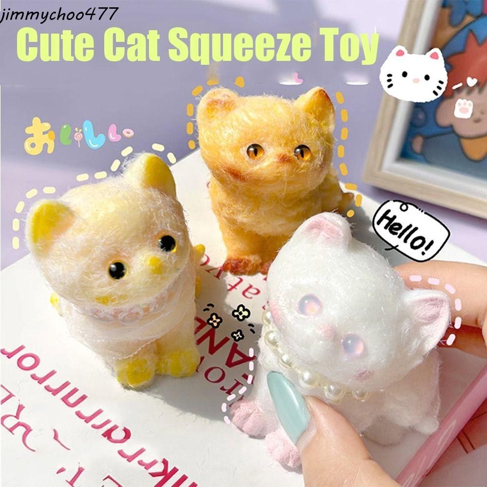 JIMMYCHOO Cat Squeeze Toy, Plush Sensory Toy Cartoon Fidget Toy, Soft ...