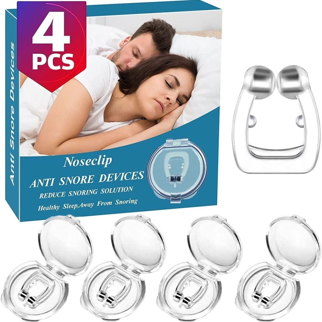 4 Pack Anti Snoring Devices, Silicone Magnetic Nose Clip 4-Pack, Snore ...