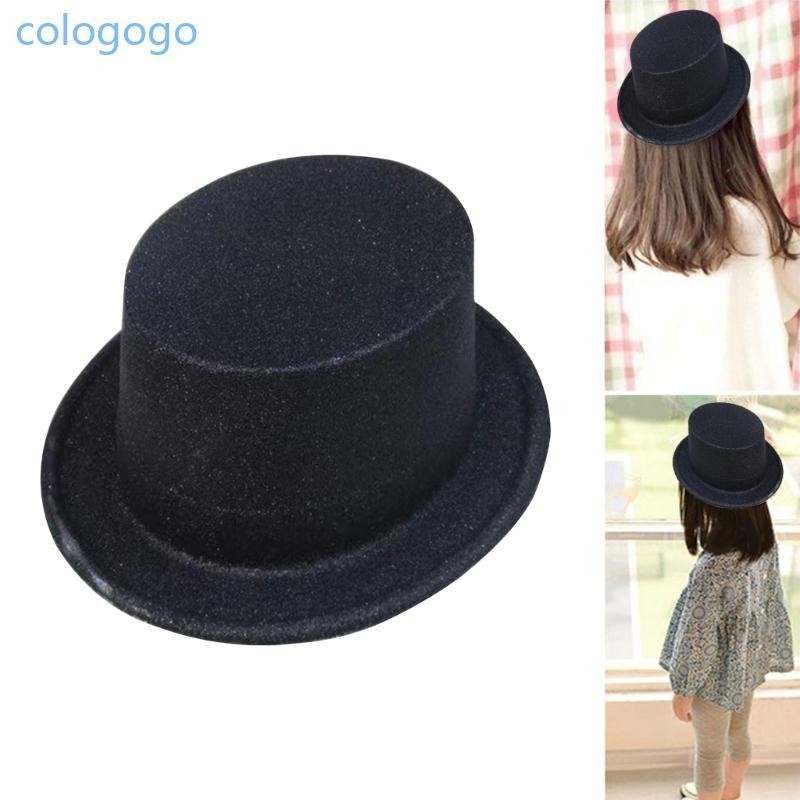 RAINL Novelty Glittering Plastic Fedora Hat Sparkling Powder Flat Top ...