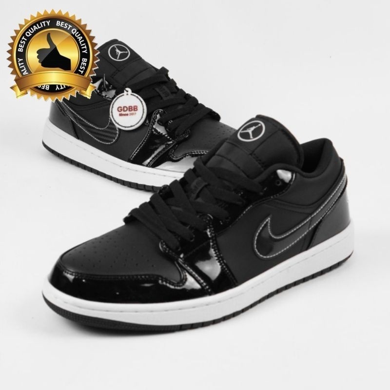 Air Jordan 1 Low SE Patent Carbon Allstar All Star Black White Sneakers ...