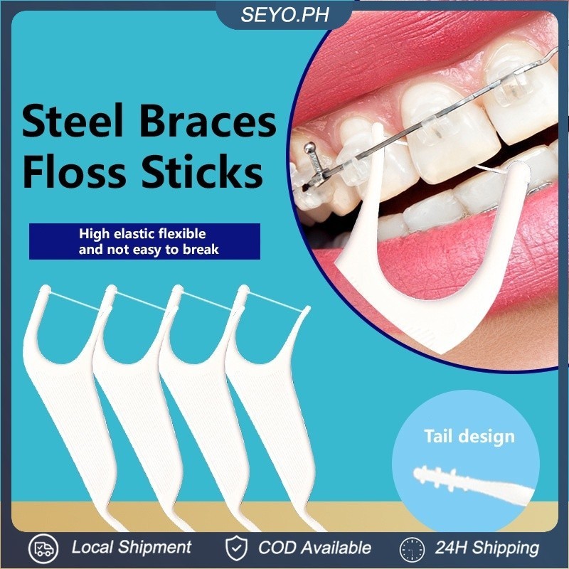 50Pcs/Pack Ortho Floss for Patients with Dental Braces Bracket Cleaning ...