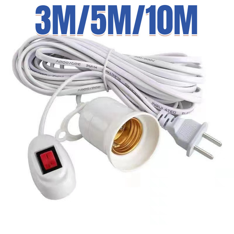 3M/5M/10M Pendant Light Socket Kits Lamp Holder with Cord on/off Switch, E26/E27 Bulb Hanging ...