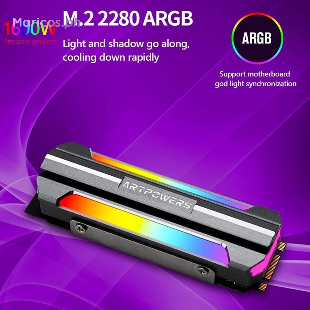 M2 SSD Heatsink Cooler ARGB M.2 2280 NVME Solid State Hard Drive ...