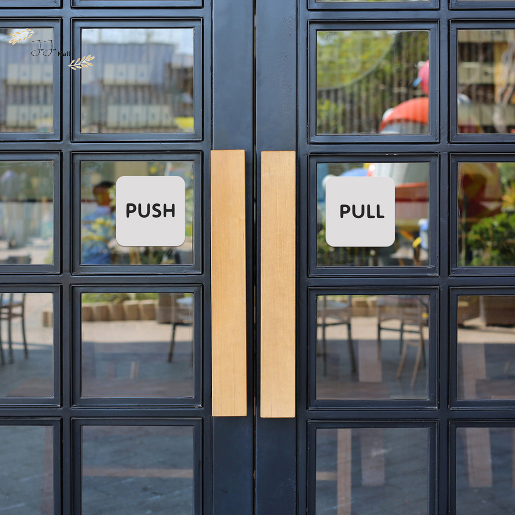 【JiuJiu】Push Pull Door Sticker Sign Self Adhesive Sign Decal Office ...