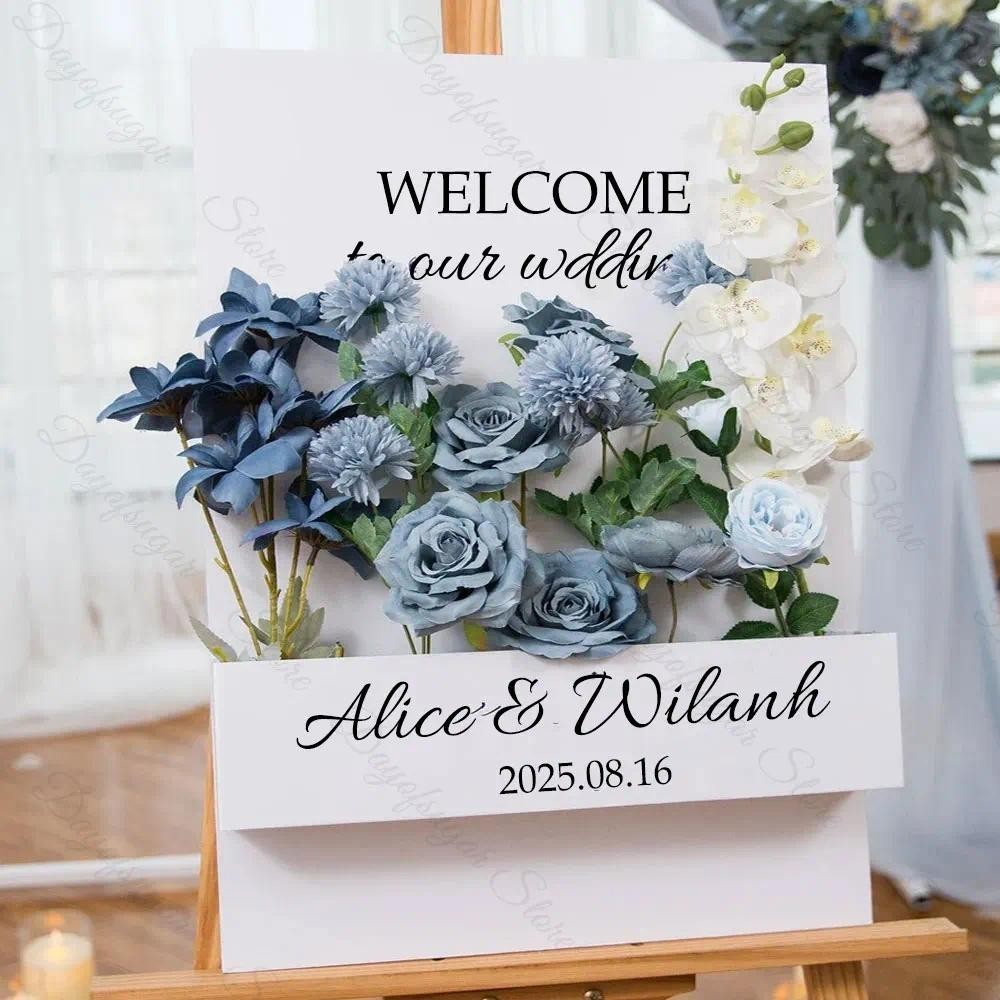 Flower Box Wedding Welcome Sign Mosaic Foam Board Custom Flowers Box ...