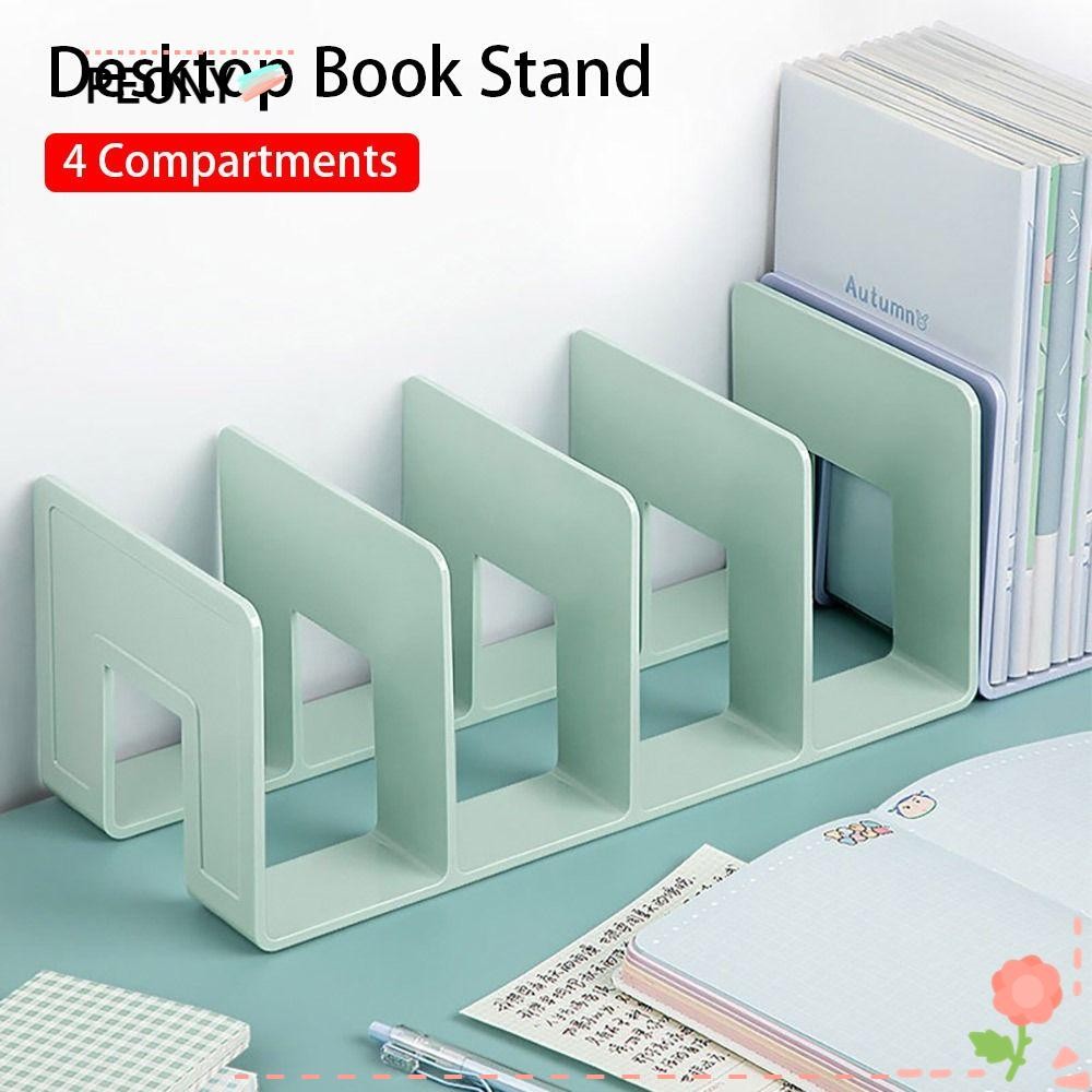 PEONY 1Pcs Book Stand, Acrylic Closet Desk Organizer, 4 Compartment ...