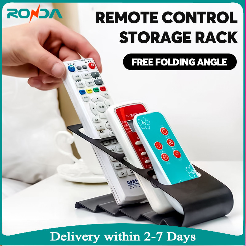 4 Grids TV Remote Storage Rack Holder DVD/VCR Remote Control Organizer ...