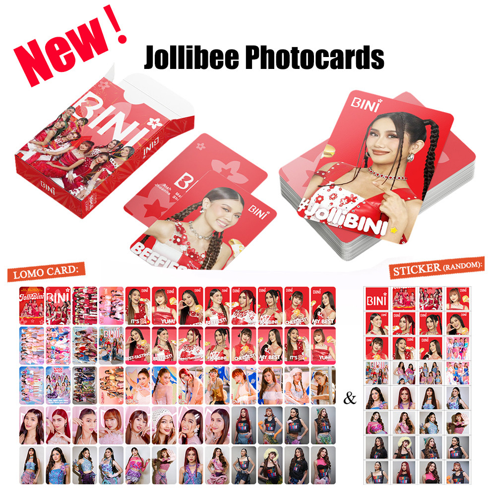 Lomo Cards BINI Jollibini Bini Jollibee Photocards Stickers Holographic ...
