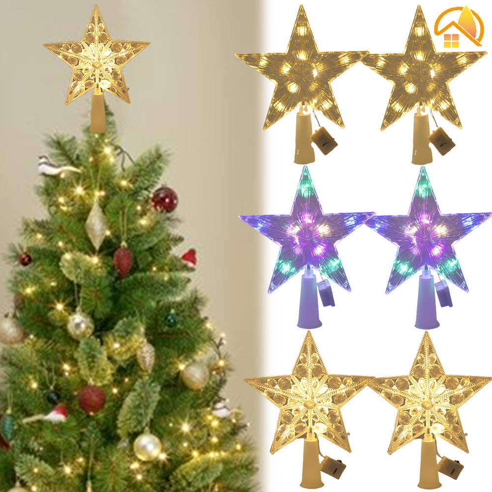 Christmas Tree Top Classic Shining Five-pointed Star LED Lamp ...