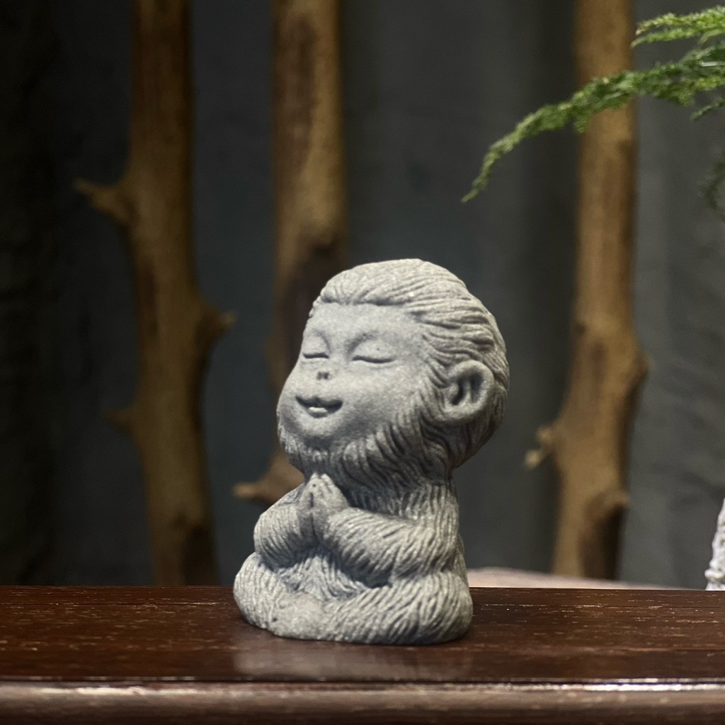 New Chinese Style Retro Style Green Sand Monkey Hand Office Qi Tian Da ...
