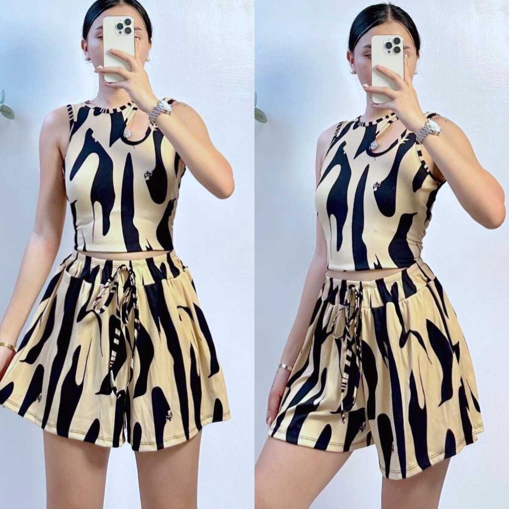 Sunny&Co Elsa Knitted Printed Fashion Casual Cut Out Tank Top ...