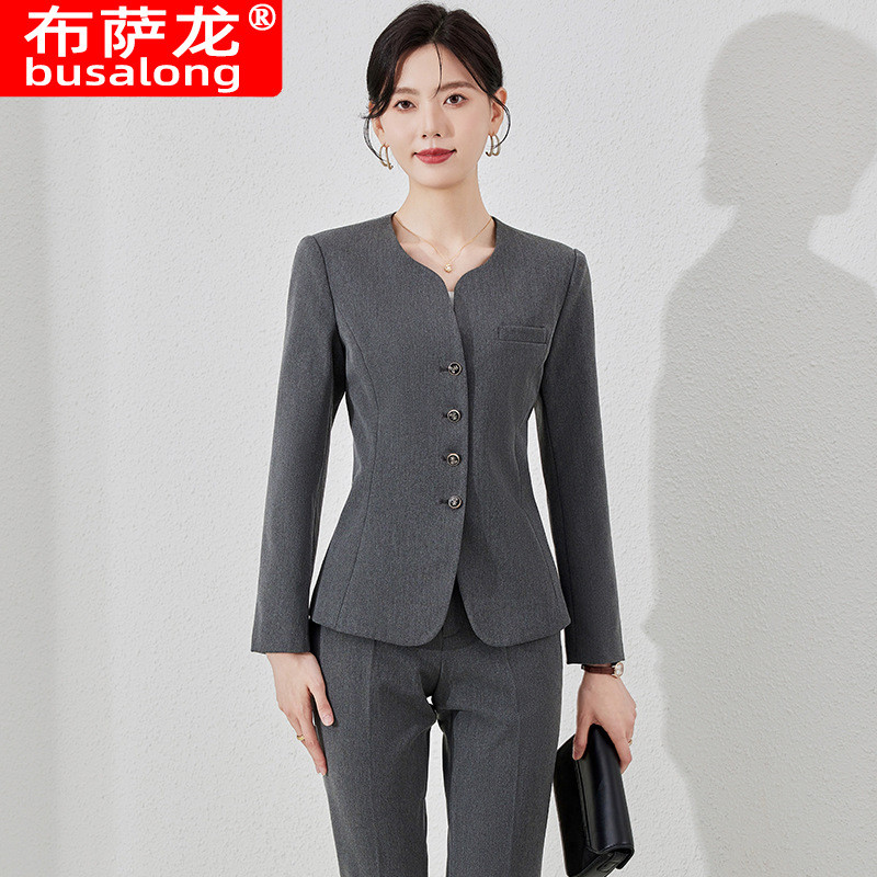 Long-sleeved Suit Female Temperament Hotel Front Desk Manager Suit 2024 ...