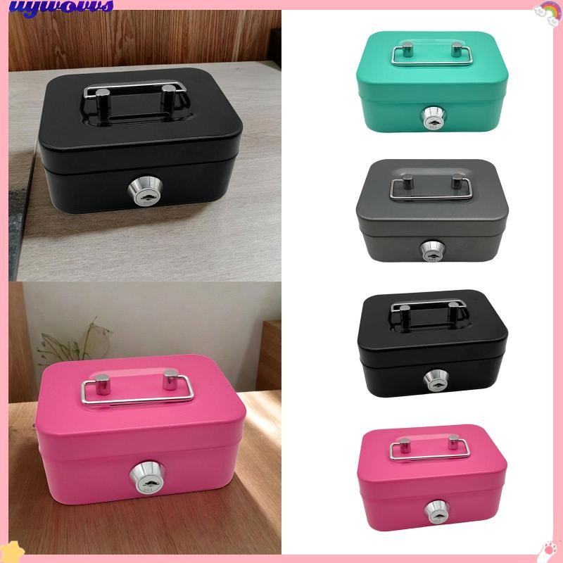 Box with Lock Piggy Lock Box with Key for Class Prizes Metal Handle ...