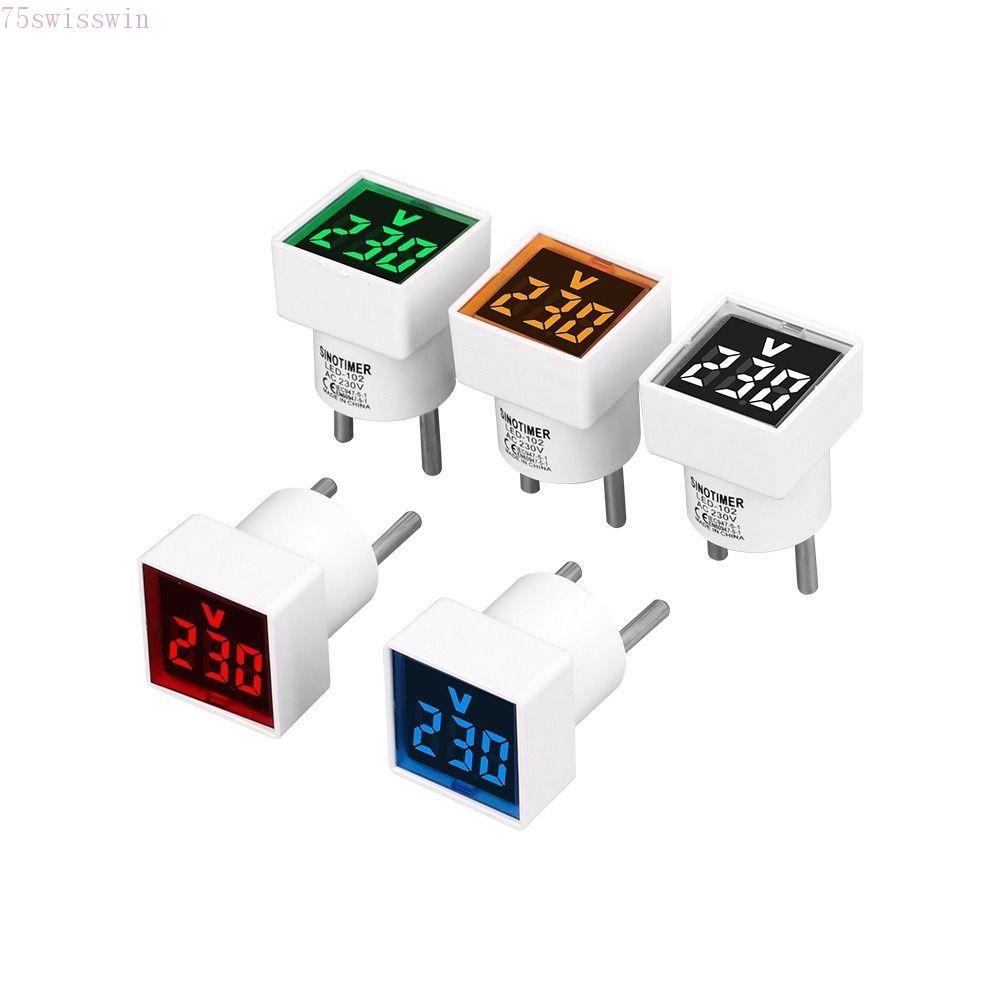 SWISSWIN Digital AC Voltmeter Indicator, Mini LED Voltage Test Monitor ...