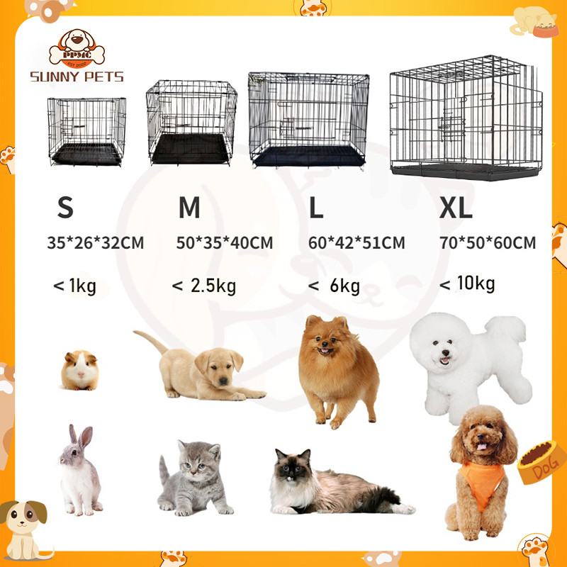 Pet Cage Collapsible Folding Free Poop Tray for Dog cage Cat Rabbit ...