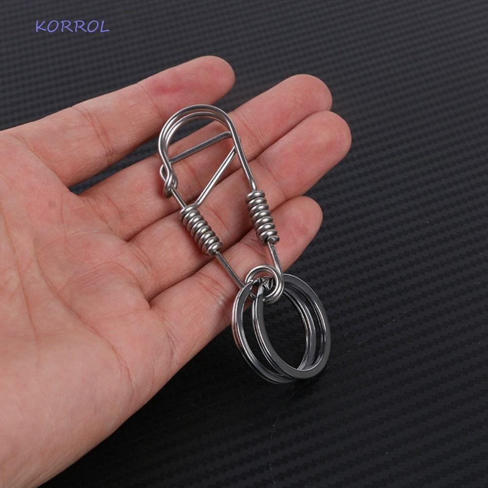 KORROL Clasp Dual Lock Keychain, Stainless Steel Snap Clip Stainless ...